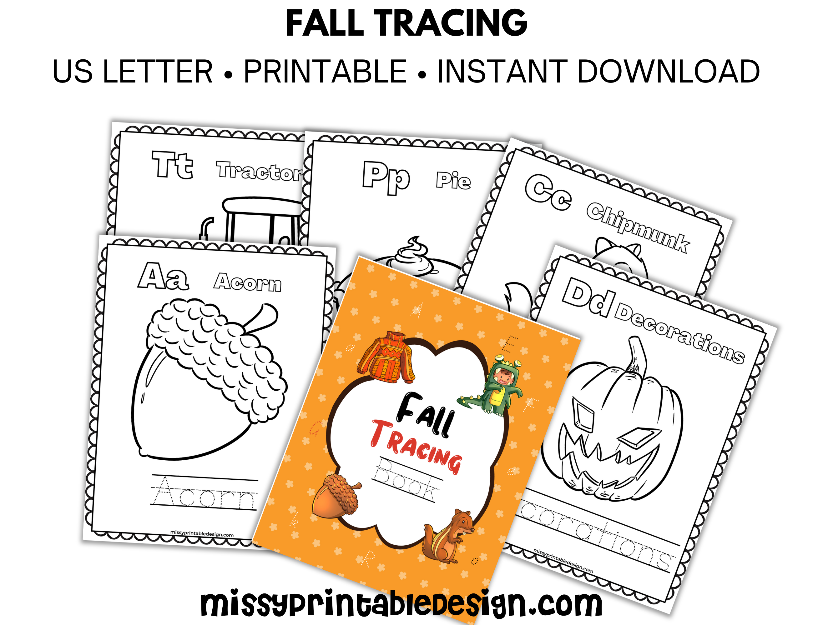 Fall Tracing Book Printable – Missy Printable Design, LLC