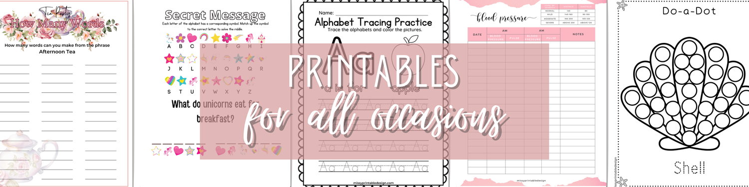 Missy Printable Design- Digital coloring pages, planners, stationery ...
