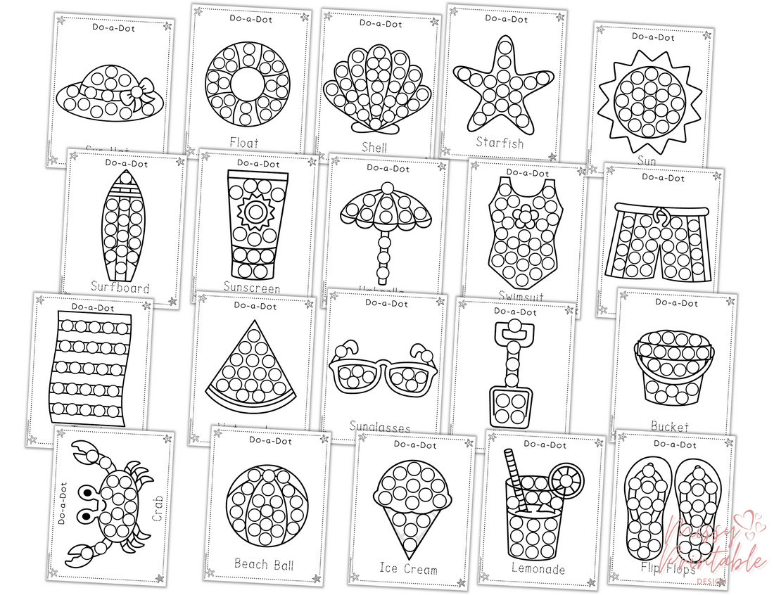 Summer Dot Maker Coloring Pages – Missy Printable Design, LLC