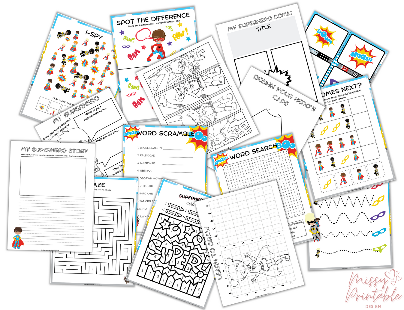 Superhero Activity Pack – Missy Printable Design, LLC