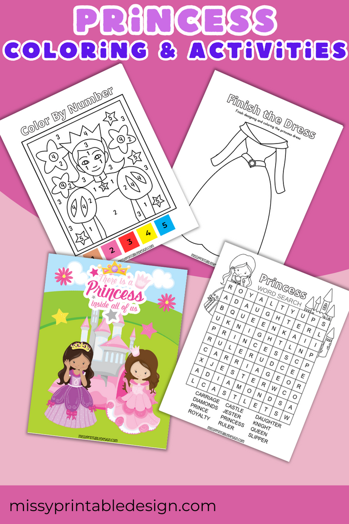 Princess Coloring and Activity Pages – Missy Printable Design, LLC