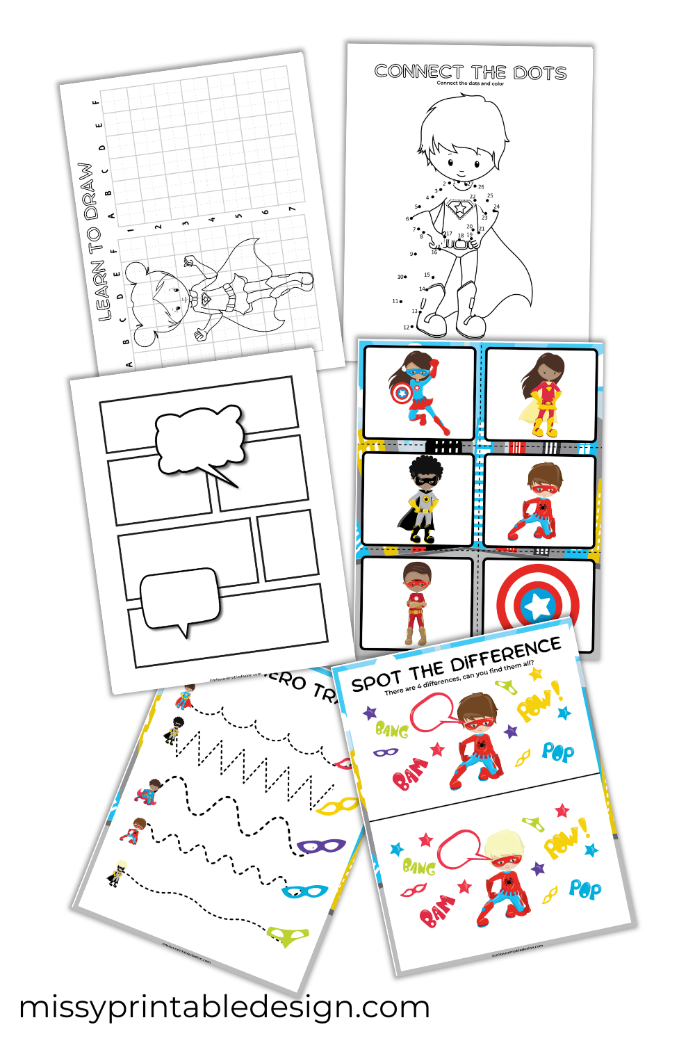 Superhero Activity Pack – Missy Printable Design, LLC