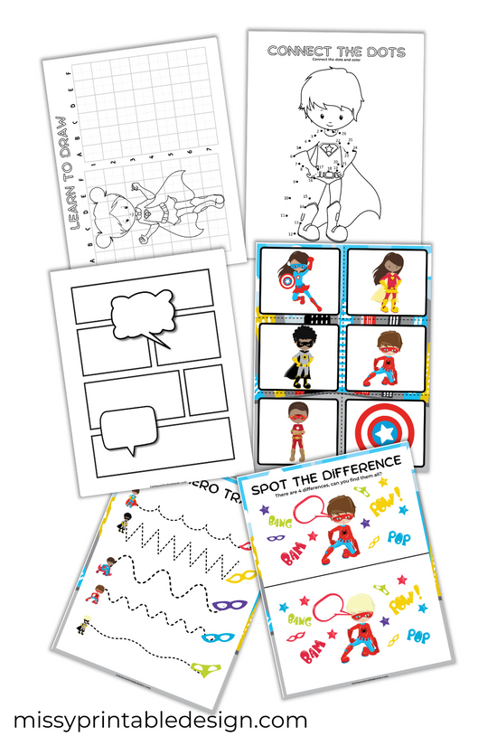 Superhero Activity Pack – Missy Printable Design, LLC