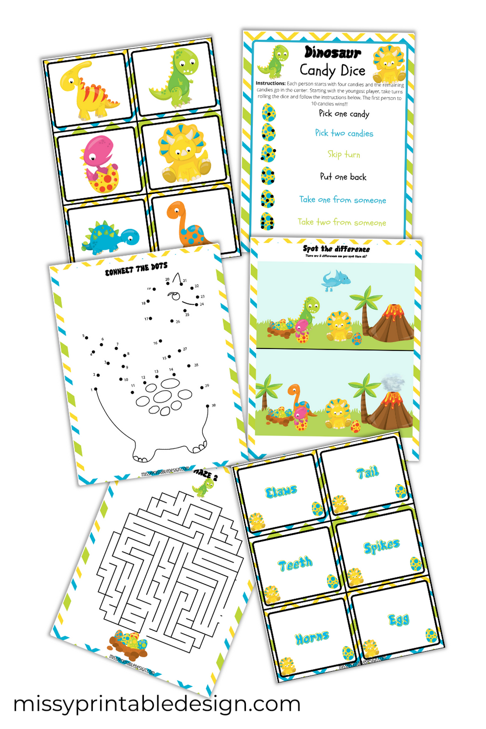 Dinosaur Activity Pack – Missy Printable Design, LLC