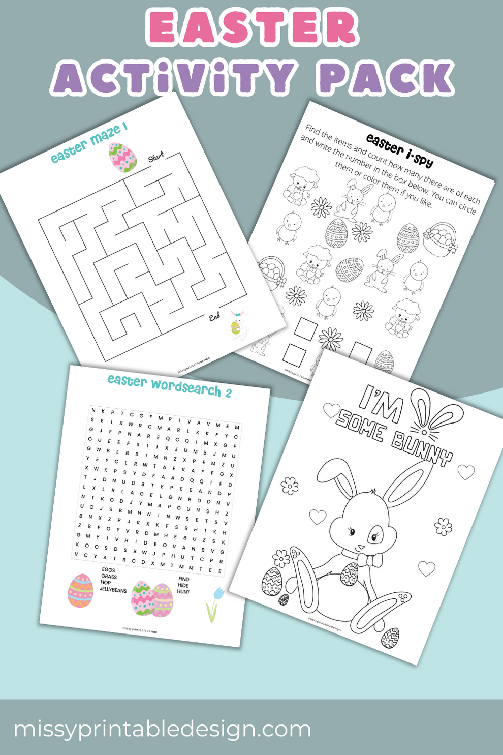 Easter Coloring and Activity Pages – Missy Printable Design, LLC