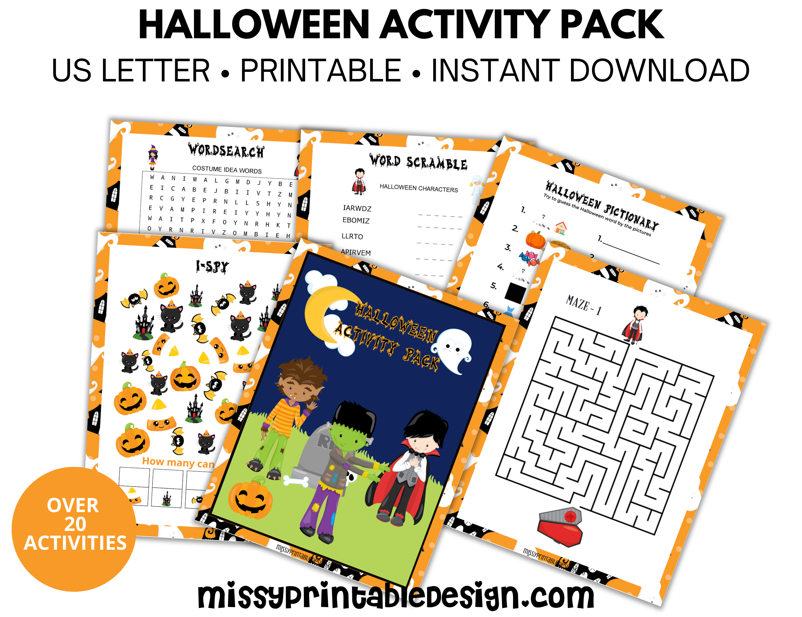 Halloween Activity Pack for Kids – Missy Printable Design, LLC