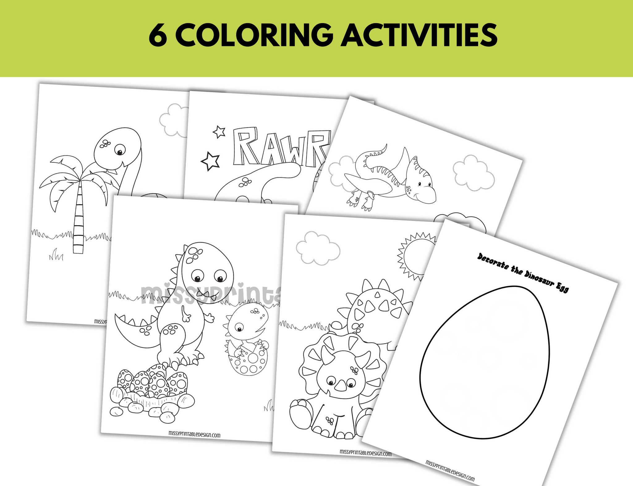 Dinosaur Activity Pack – Missy Printable Design, LLC
