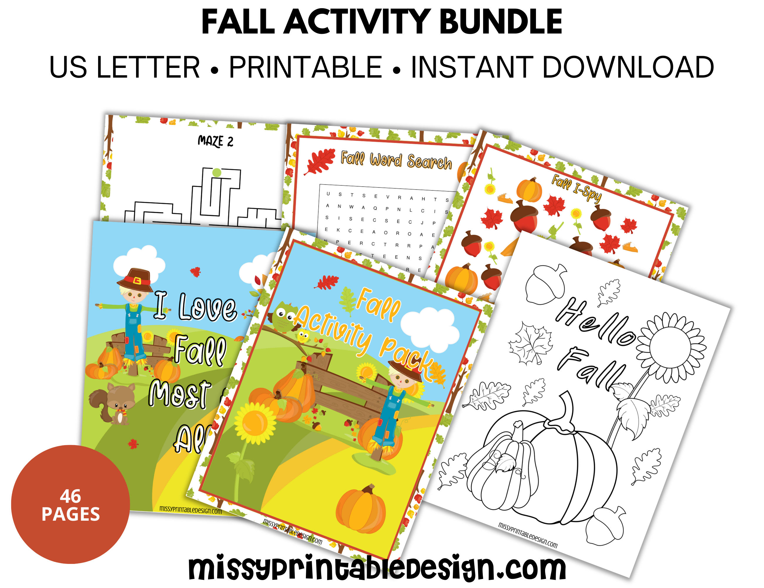 Fall Activity Pack for Kids – Missy Printable Design, LLC