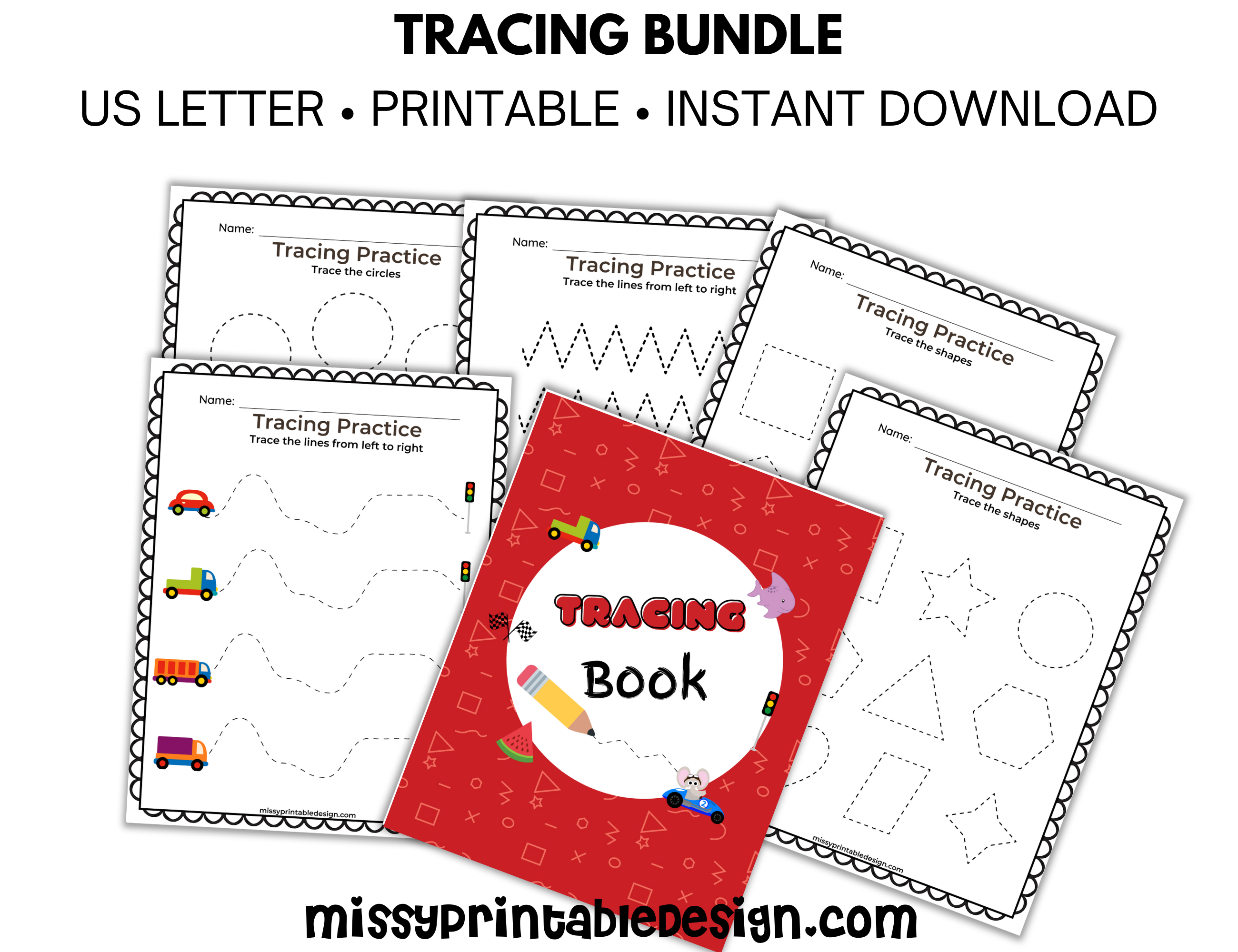 Tracing Practice Bundle – Missy Printable Design, LLC